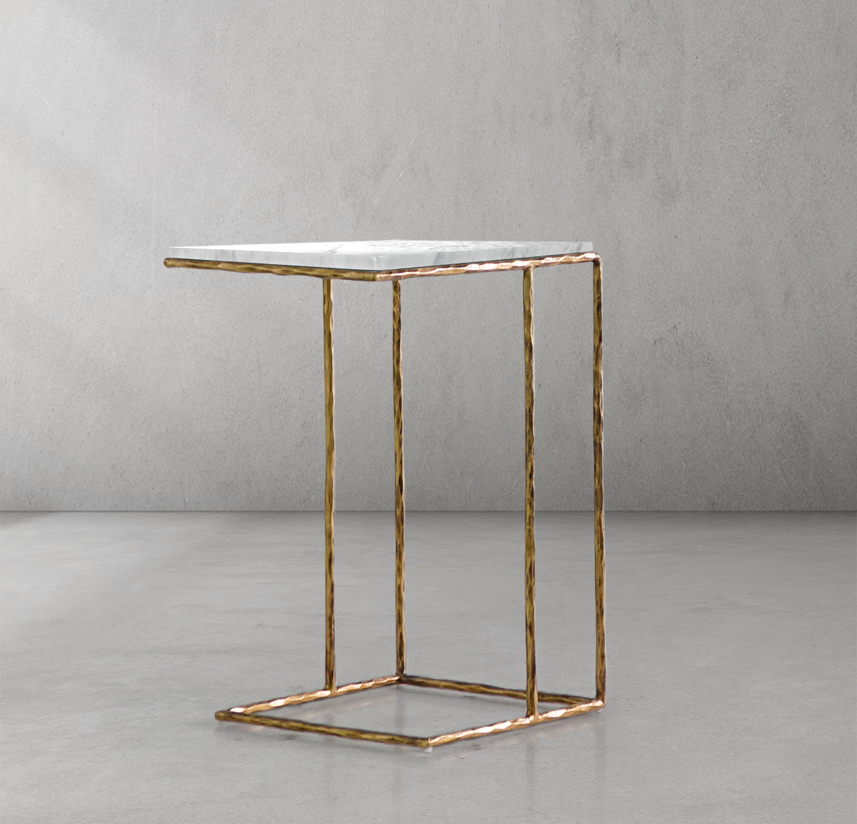 Thaddeus Forged Iron Mable C-Shaped Side Table – Lumifys