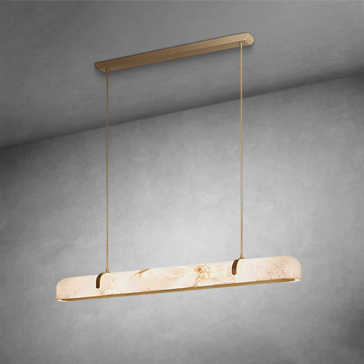 Linear Alabaster Chandelier, Kitchen Island Pendant Light – Lumifys