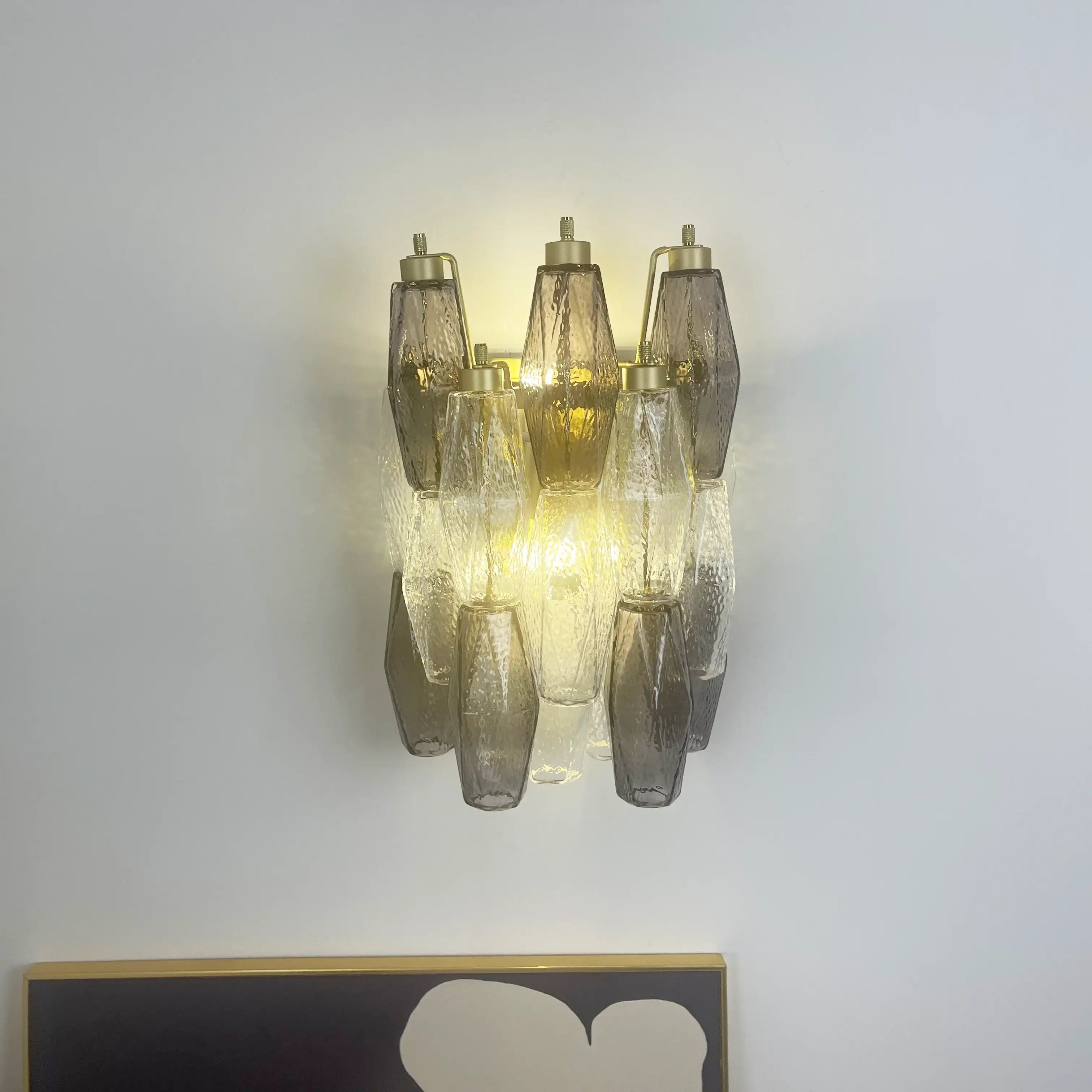 Murano Smoked Transparent Glass Wall Sconces 9.8" – Lumifys