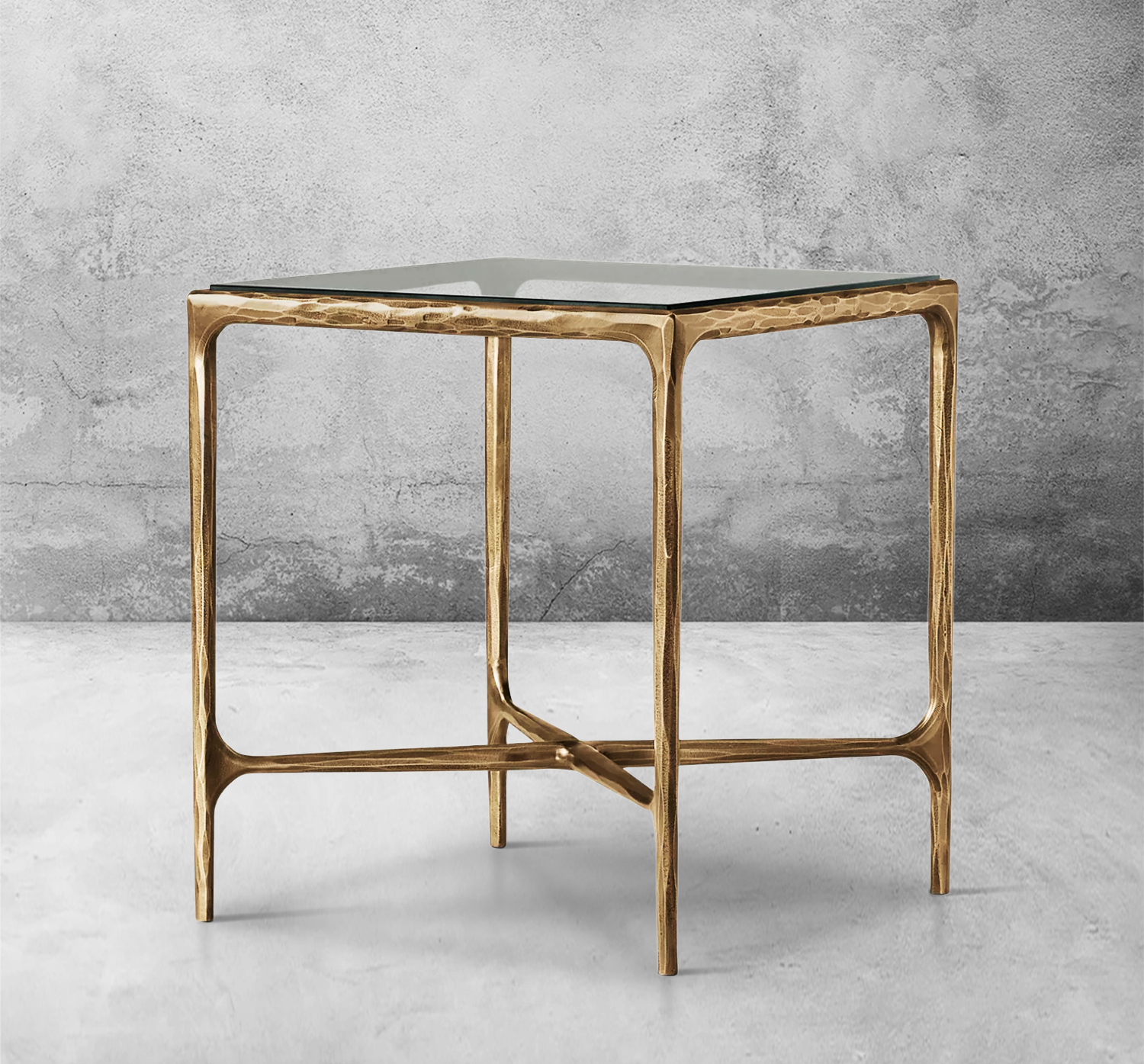 Thaddeus Glass Square Side Table 18" 22" – Lumifys